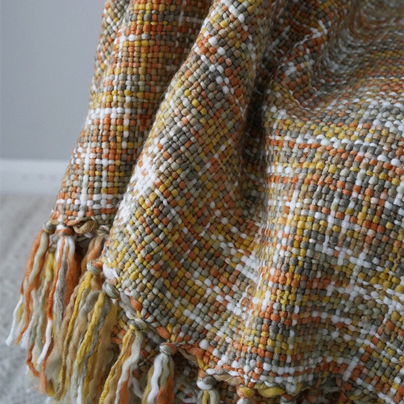 Cutelife Nordic Cotton Knitted Throw Blanket Woven... – Grandado