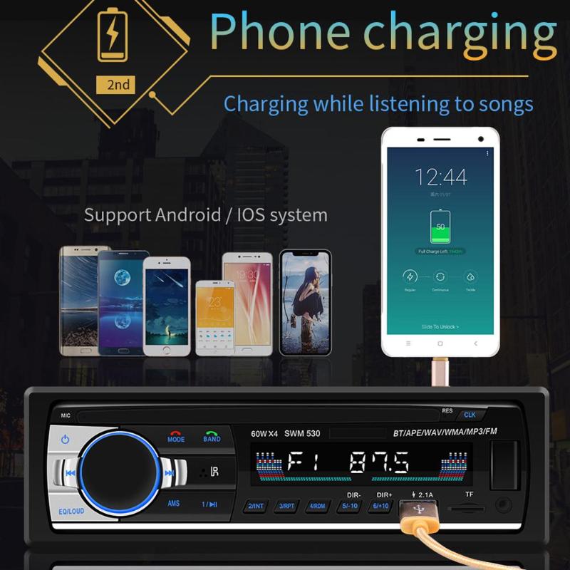 SWM JSD530 Car Radio Bluetooth Autoradio USB 1 Din... – Vicedeal