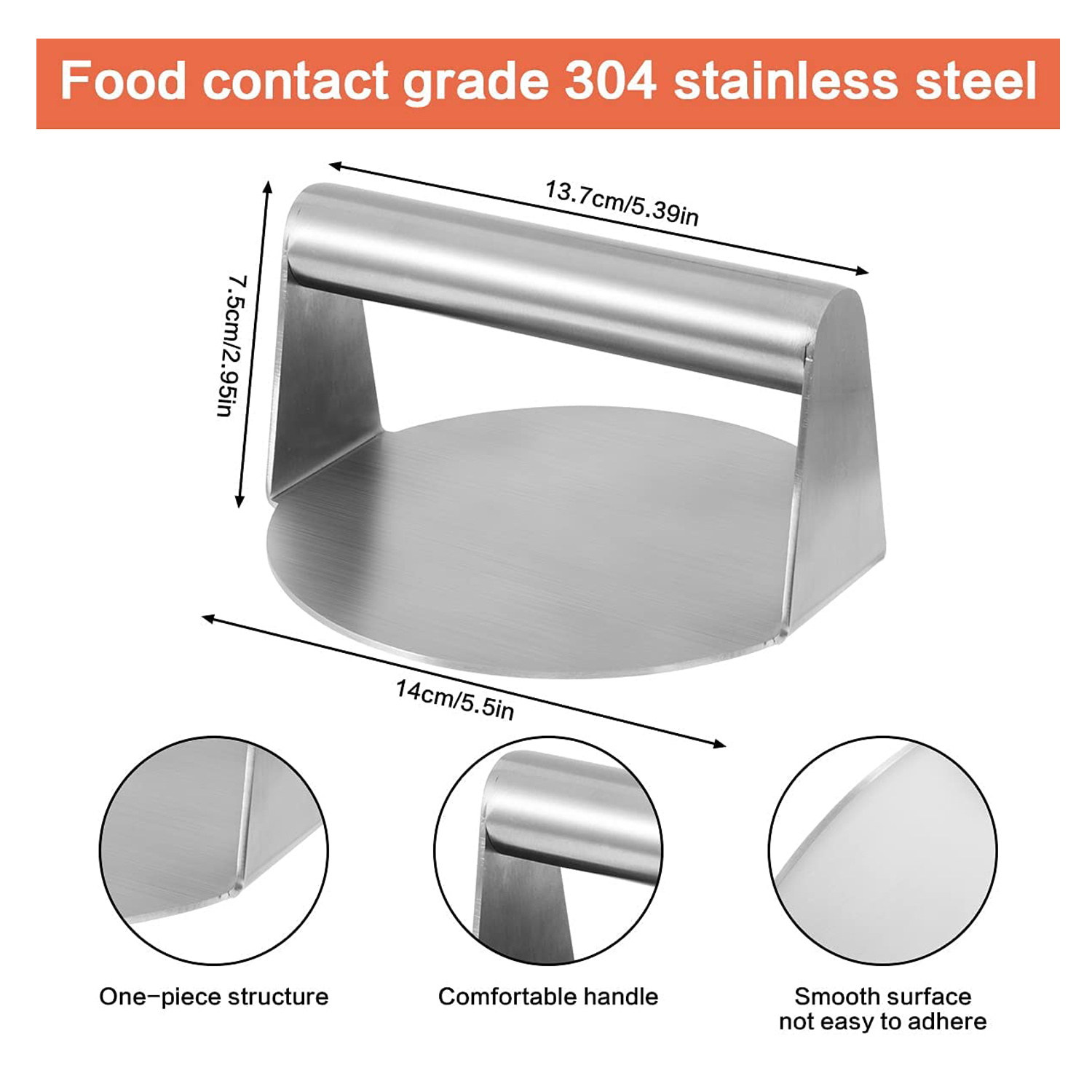 Round Bacon Press Heavy Duty Grill Press 5.5in Sta... – Grandado