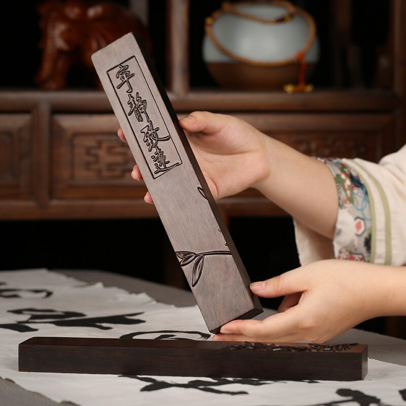 Chinese Style Calligraphy Paperweight Wooden Paper... – Grandado