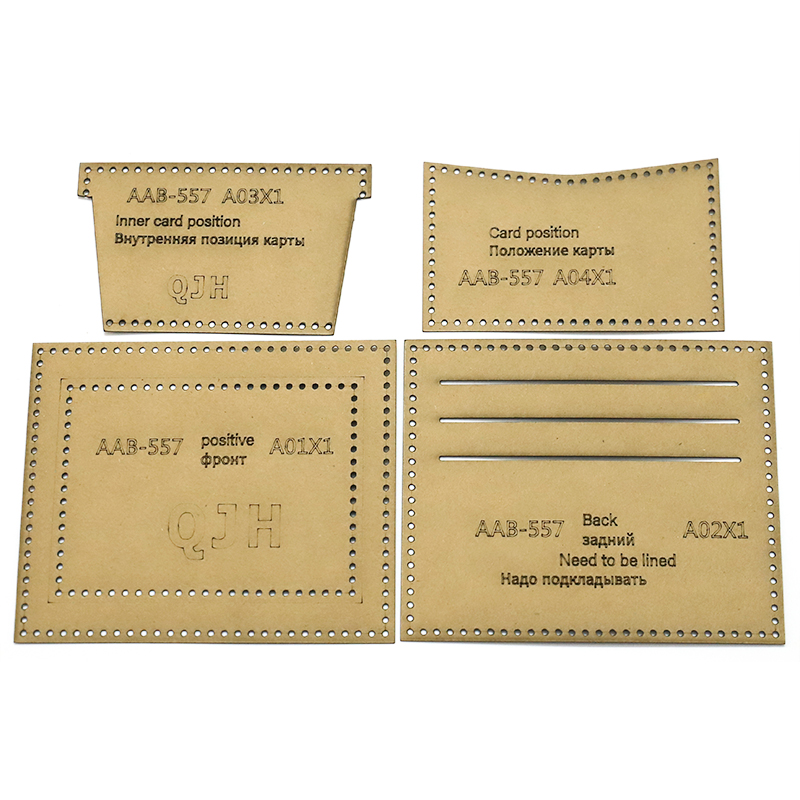 DIY Leather Wallet Kraft Paper Pattern ID Card Bag... – Grandado