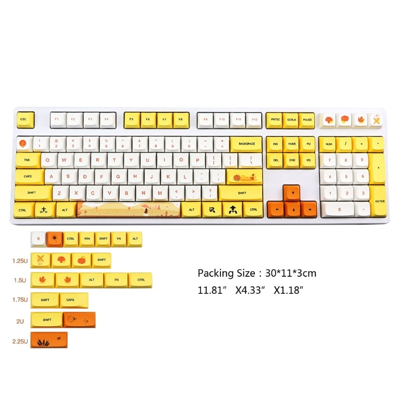 Autumn Rhyme 129 Keys XDA Profile PBT Keycaps DYE ... – Grandado