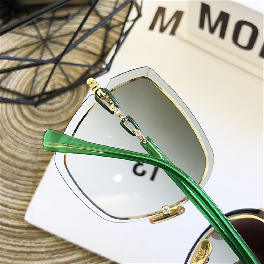 Women Rimless Square Polarized Sunglasses Sun Glas... – Grandado
