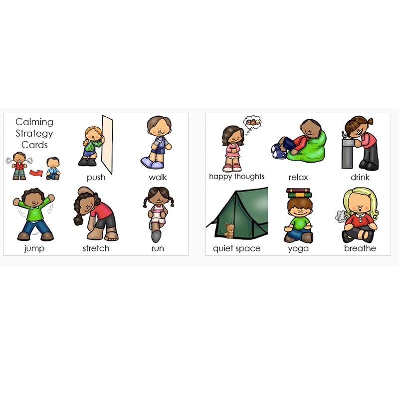 5Pcs Feeling Emotions English A4 Poster Flash Card... – Grandado