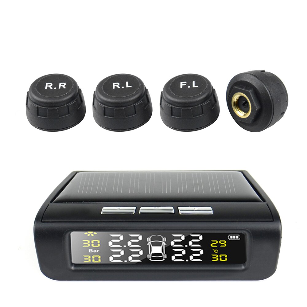Solar Smart Car Digital Tyre Pressure Monitor Syst... – Grandado