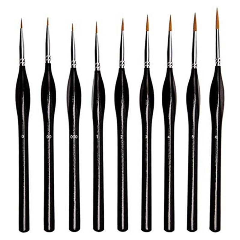 9Pcs Detail Paint Brush Set Miniature Fine Paintin... – Vicedeal