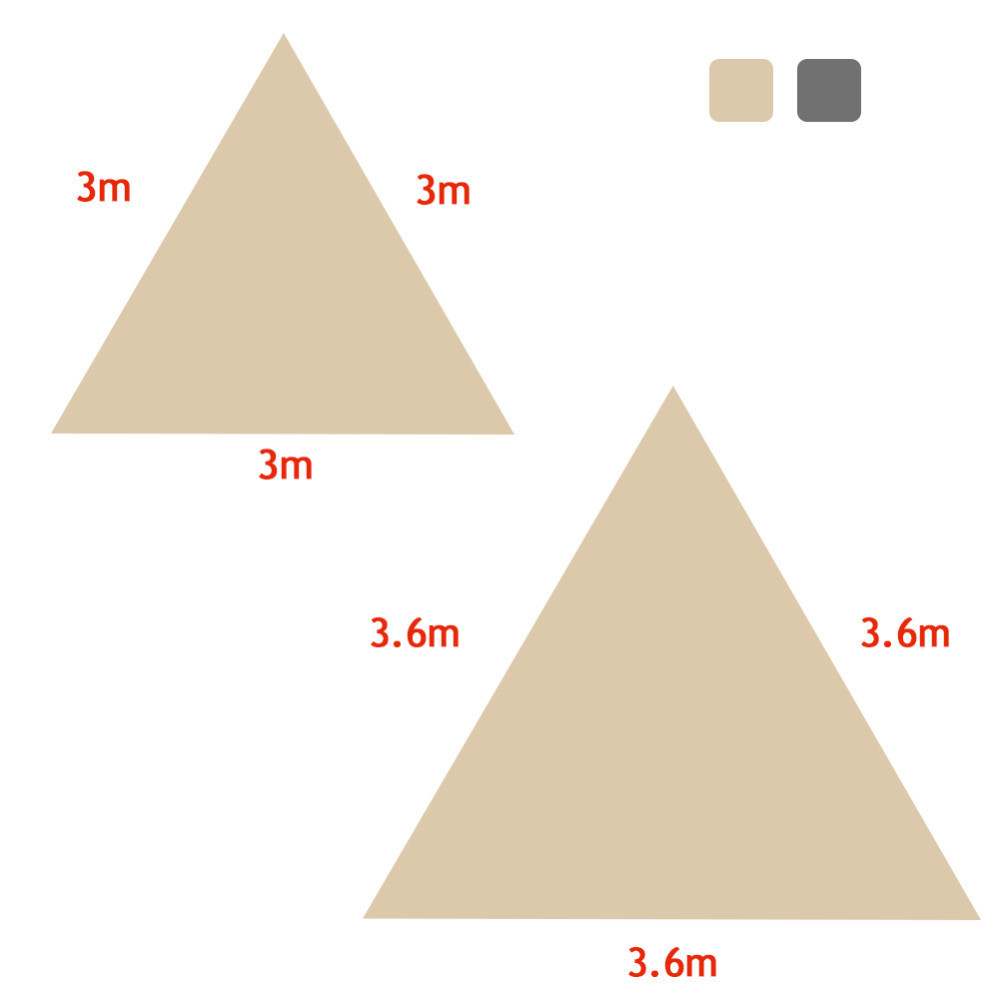 Toldo de 3 m/3,6 m, impermeable, triangular, sombr... – Grandado