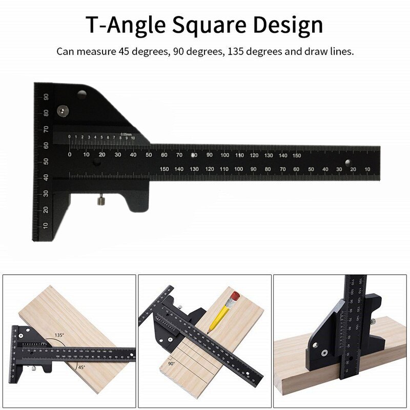 Aluminum Alloy Woodworking Ruler T shaped Ruler Wo... – Vicedeal