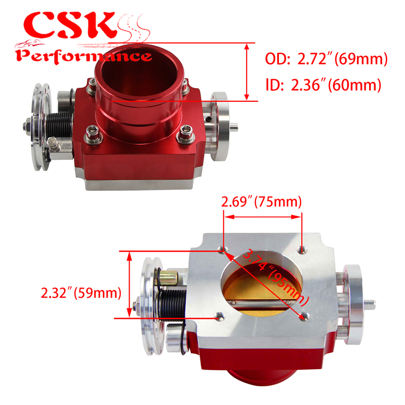 60mm Universal Aluminum Throttle Body VQ35TPS Inta... – Vicedeal
