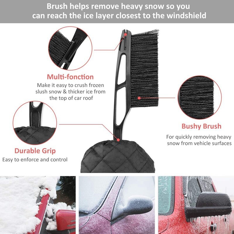Dual Ice Scraper Snow Brush with Mitt, Frost Snow ... – Grandado