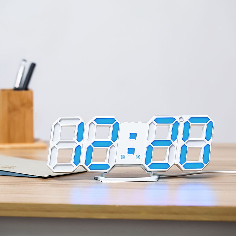 3D Luminous Plastic LED Digital clock Wall Desktop... – Grandado