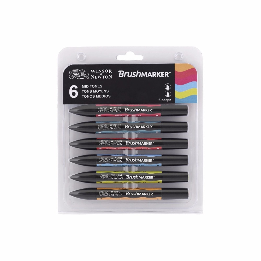 Winsor & Newton Brushmarker Set 6 Colors 12 Colors... – Vicedeal