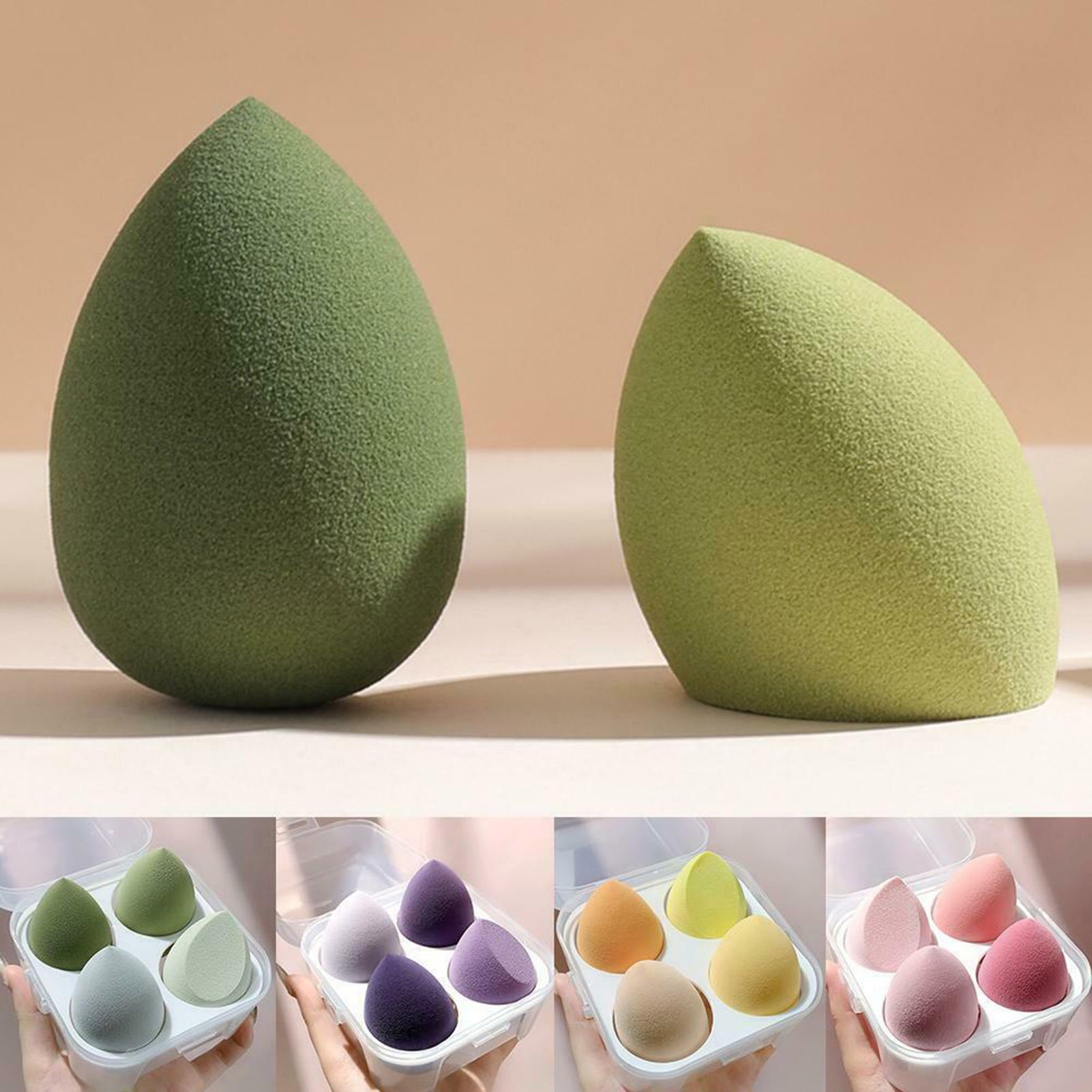 4Pcs -Vormige Make-Up Puff Met Doos Foundation Spo... – Grandado