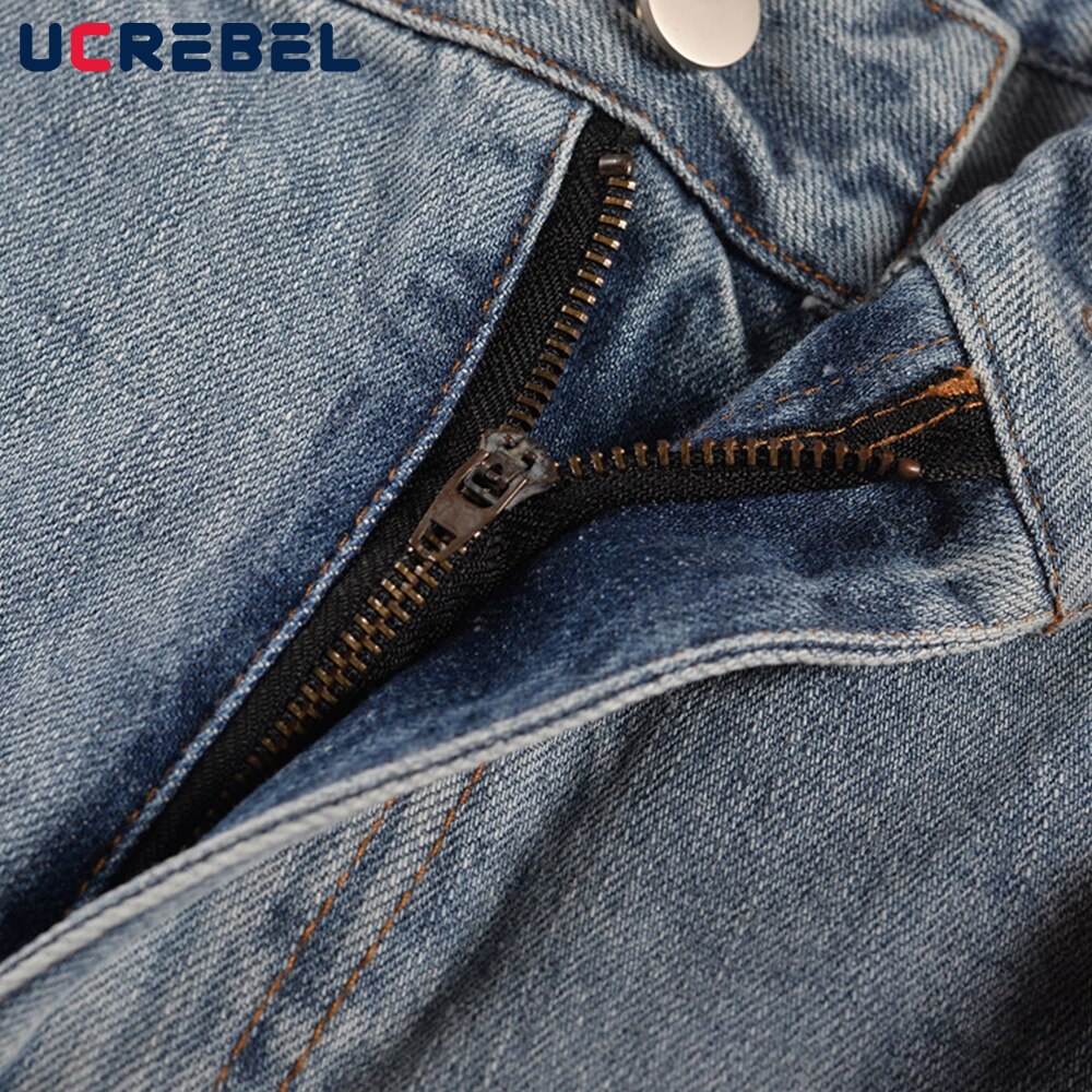 Cross Print Denim Pants Mens High Street Gradient ... – Grandado