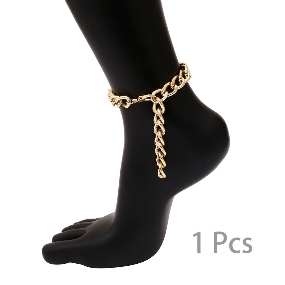 SHIXIN Punk Chunky Cuban Link Chain Anklet Ankle B... – Grandado