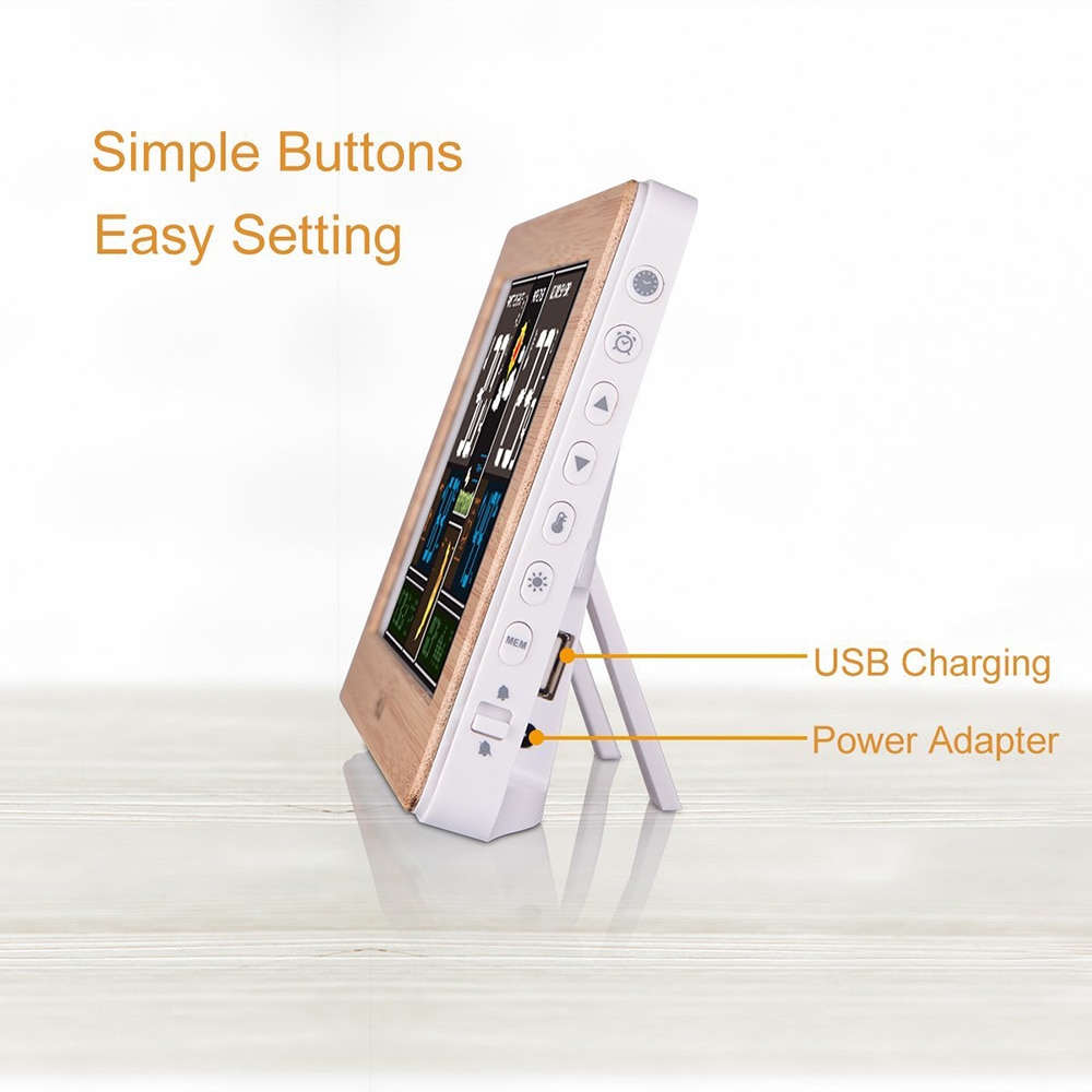 FanJu FJ3378 Digital Alarm Clock Wall Weather Stat... – Grandado