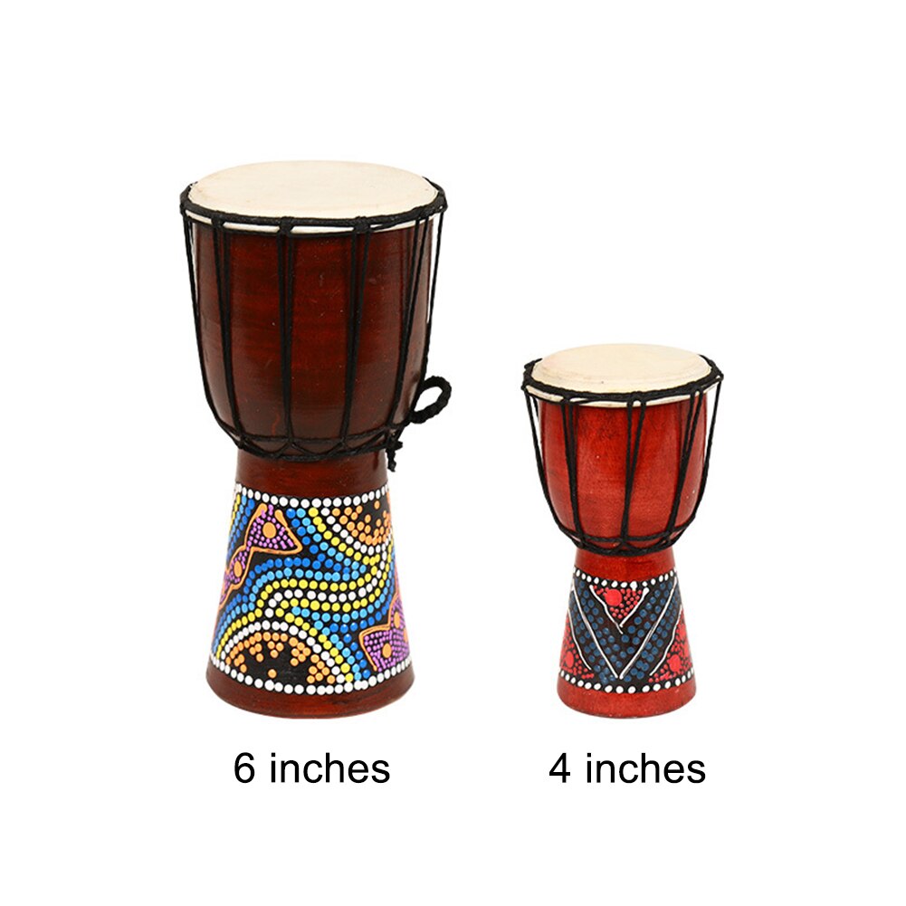4/6inch Wooden Painted African Hand Drum Percussio... – Vicedeal