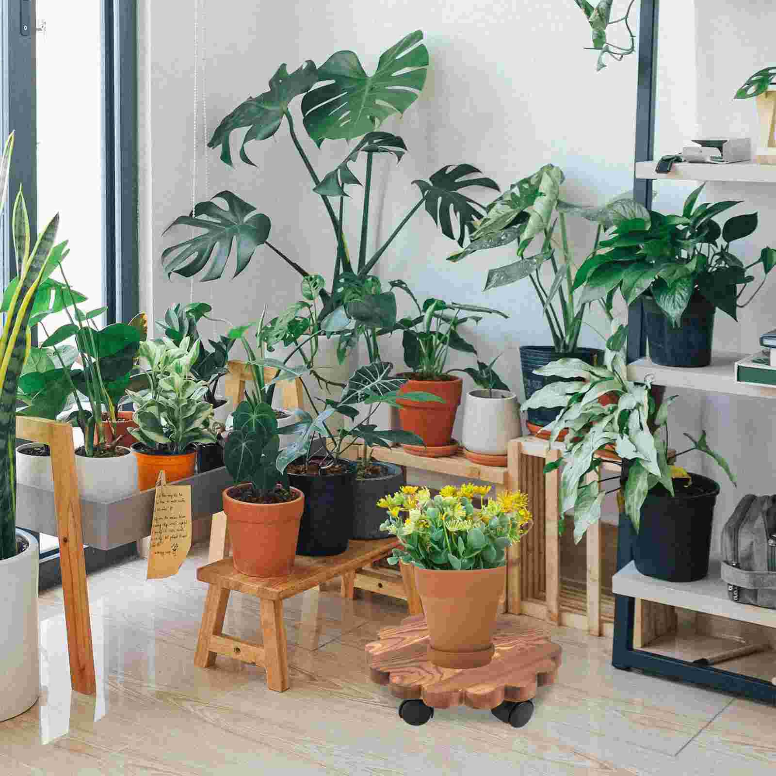 1pc Movable Flower Pot Stand Rolling Planter Palle... – Grandado
