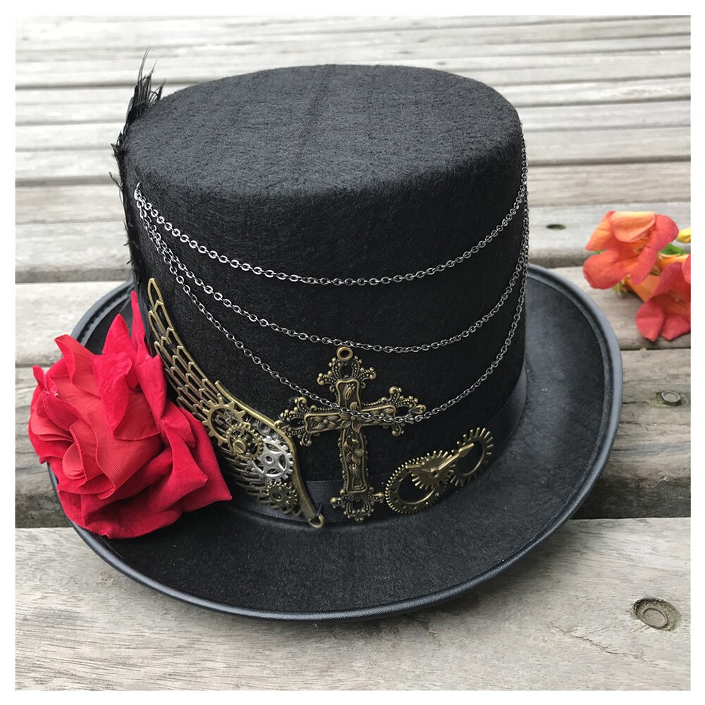 Retro kvinnor handgjorda steampunk hatt med blomma... – Grandado