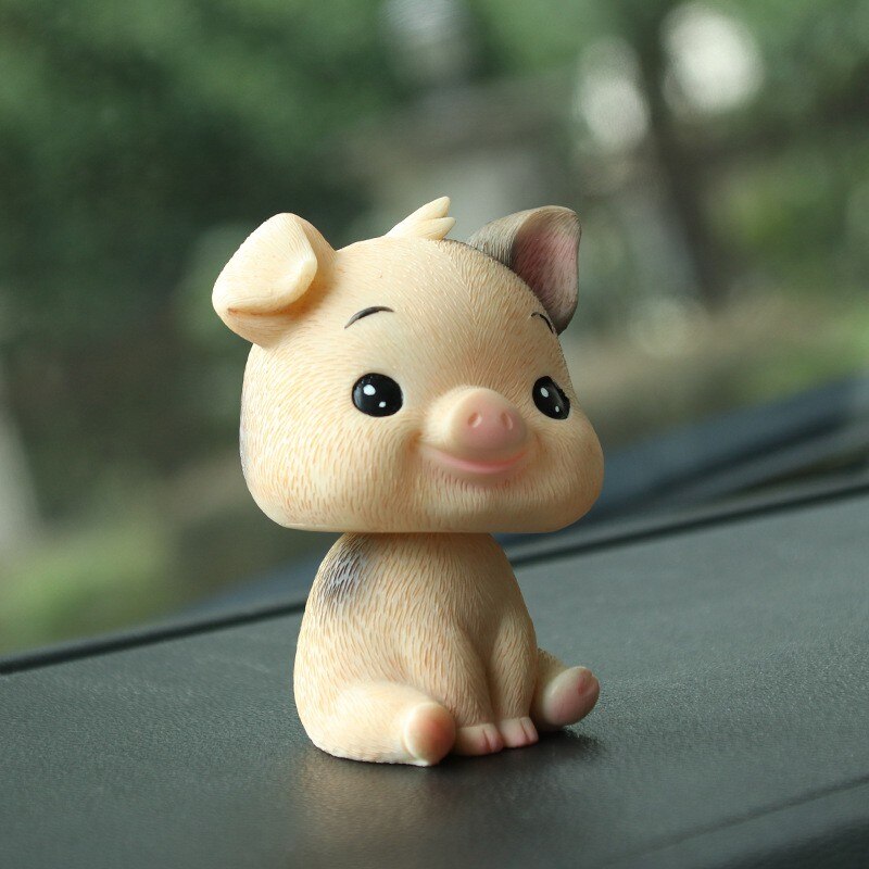 Auto Ornament Leuke Resin Schudden Hoofd Varken Po... – Vicedeal
