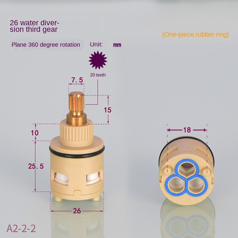 Spool Three-stage diverter valve core 22 / 26mm sh... – Vicedeal