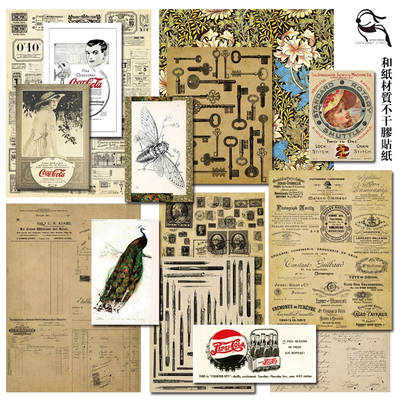 KSCRAFT 50pcs Old Newspaper Page Vintage Stickers ... – Grandado