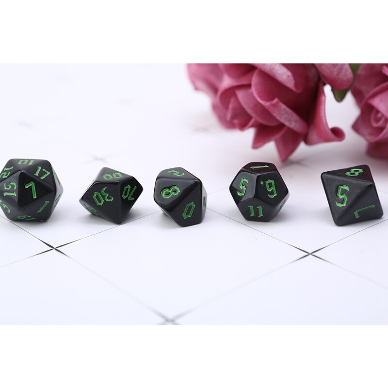 7 Pcs Resin Polyhedral Dices Numbers for DND RPG M... – Grandado