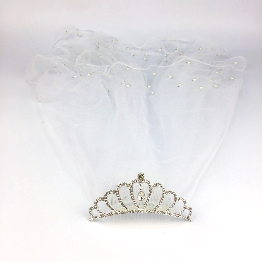 4 Colors Princess Tiara Wedding Flower Girl Veils ... – Grandado