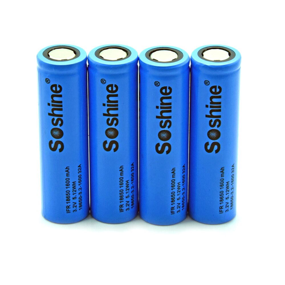 4pcs/lot Soshine LiFePO4 18650 3.2V 1600mAh Rechar... – Grandado