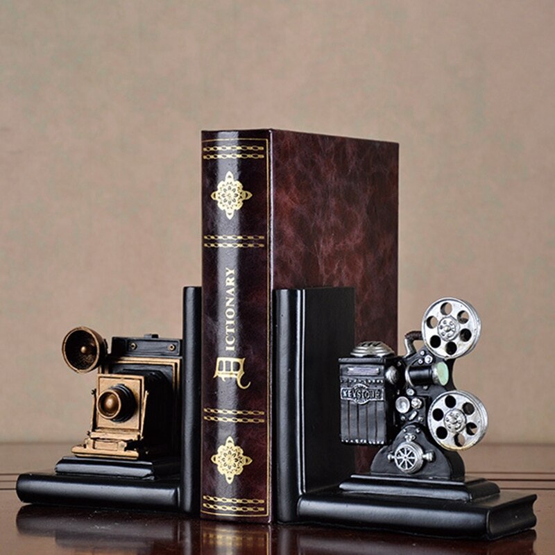 Retro Camera Bookend Movie Film Projector Black Si... – Grandado