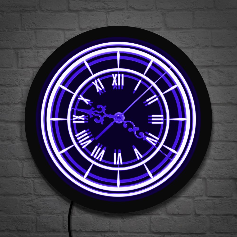 Traditional Roman Numeral Wall Clock with LED Ligh... – Grandado