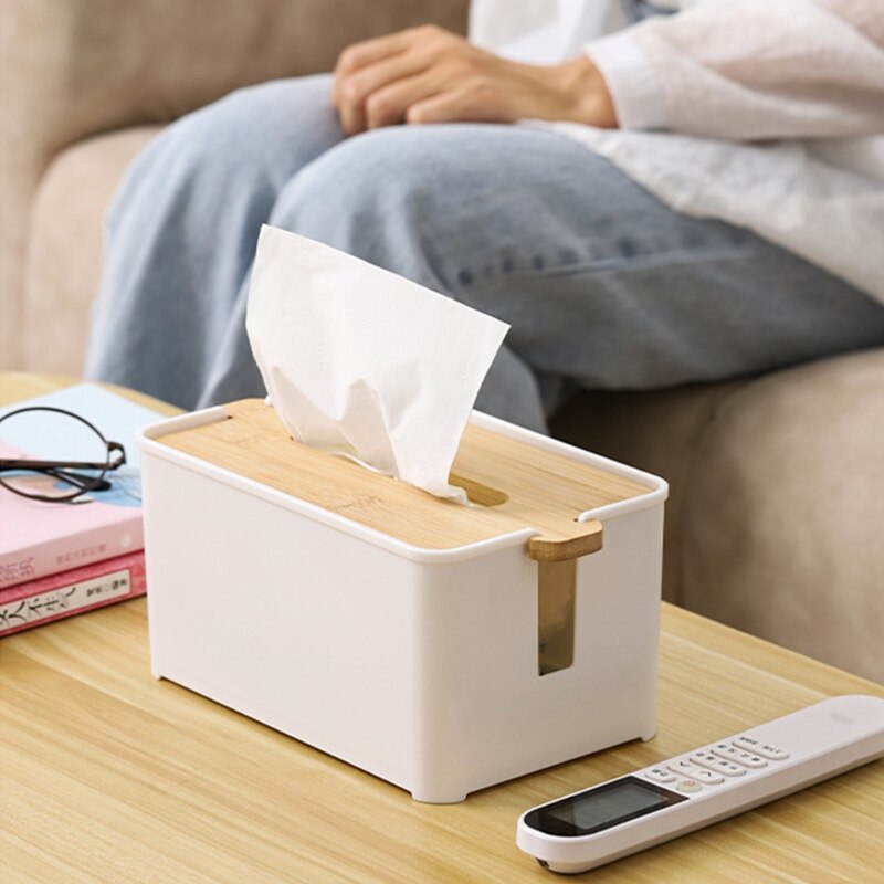 Wooden Tissue Box Holder with Adjustable Height Mo... – Vicedeal