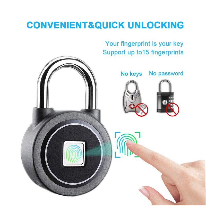 Fingerprint Padlock, Bluetooth Lock, APP, IP65 Wat... – Vicedeal