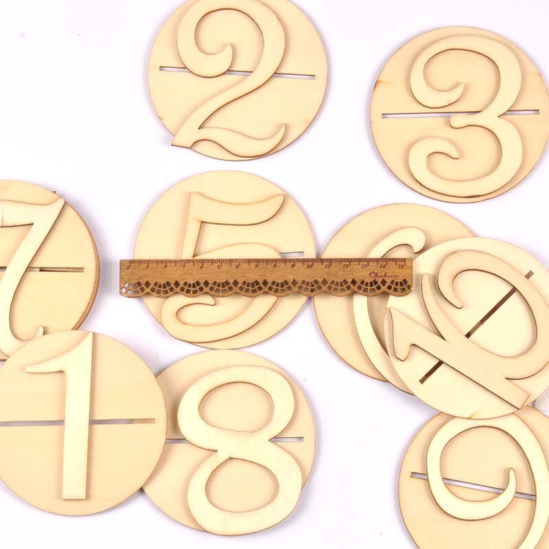 Wedding Props Number Card Set Wooden Dinner Seat N... – Grandado