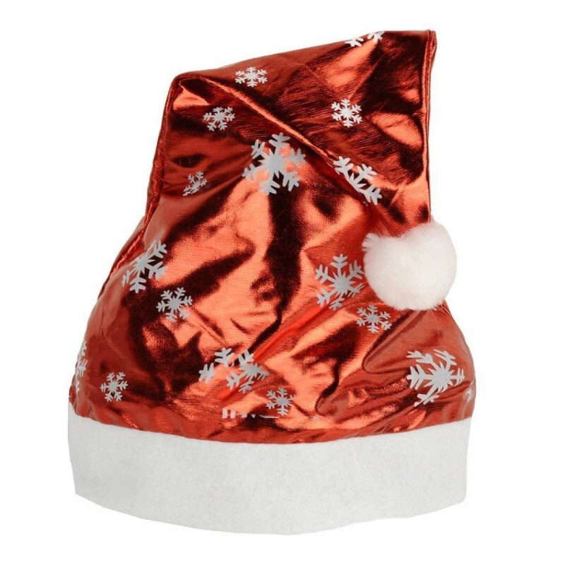Christmas Hat Santa Claus Cap Xmas Glitter Snowfla... – Grandado