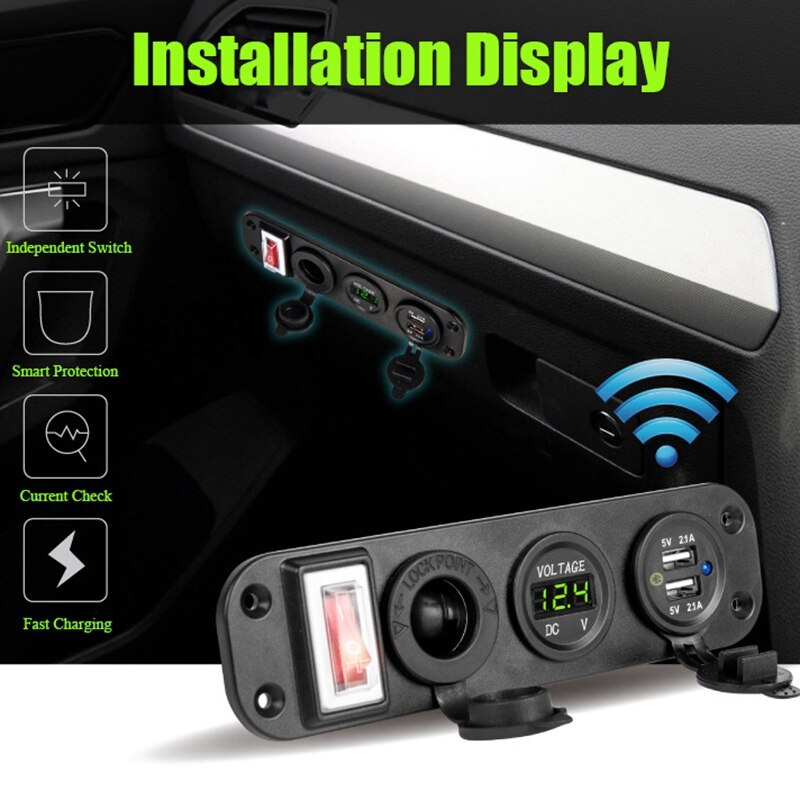 4 in 1 Dual QC3.0 Power Charger C-Igarette Lighter... – Grandado
