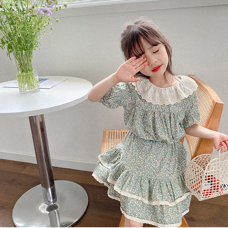 2 to 10 years kids girls summer floral print top w... – Grandado
