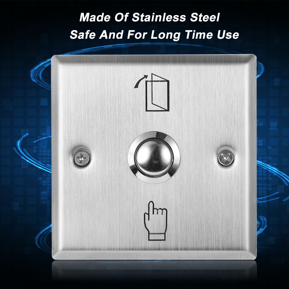 Stainless Steel Exit Button Push Switch for Door A... – Grandado Stainless Steel Exit Button Push Switch for Door A... – Grandado