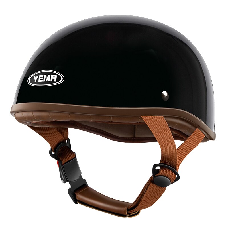 Yema Motorhelm Met Bril Halley Vintage Half Open G... – Grandado