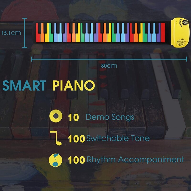 Piano Digital de silicona para niños, Piano con te... – Grandado