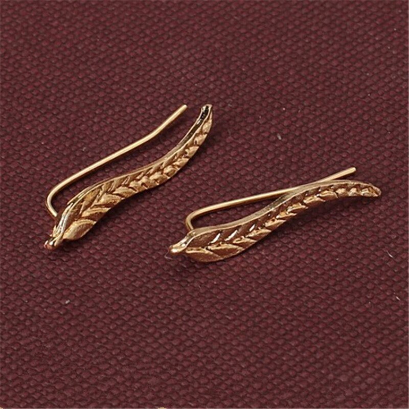 Personality Metal Leaf Simple Ear Sweep Wrap Gold ... – Vicedeal