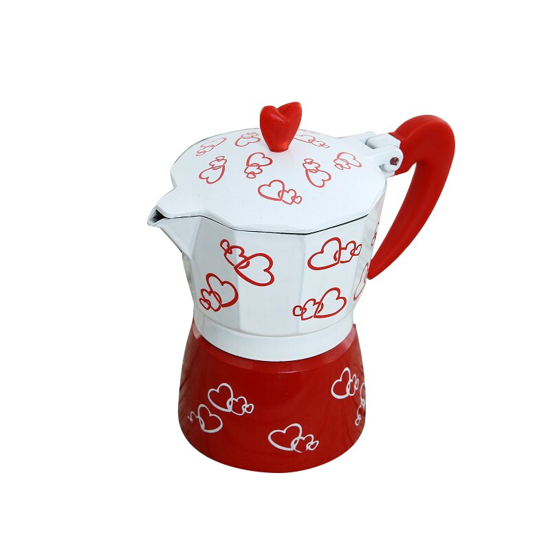 Coffee Pot Moka Pot Coffee Maker Romantic Red Hear... – Grandado