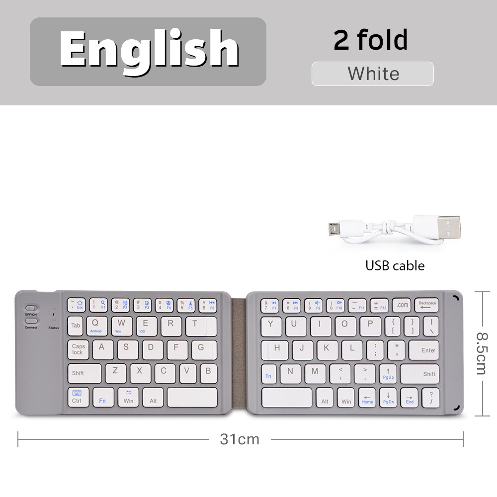 English B033 Mini Folding keyboardwith Touchpad Wi... – Grandado