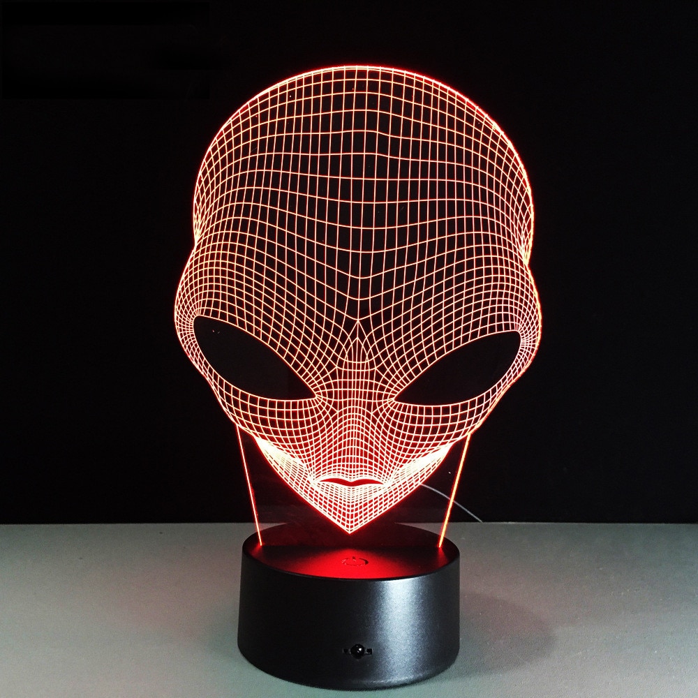Alien Head Night Light LED 3D Illusion USB Touch S... – Grandado