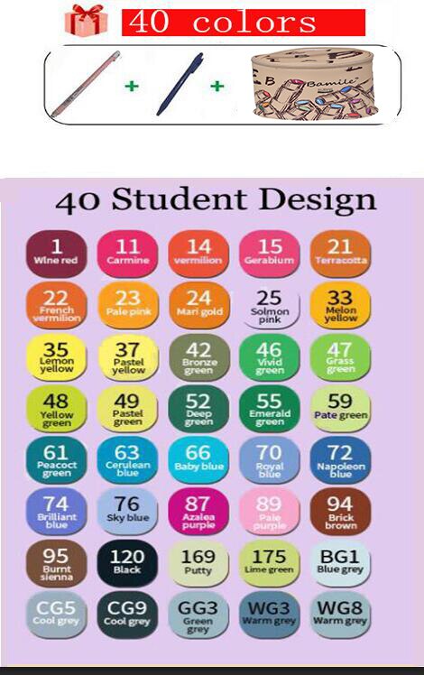 30/40/60/80/168 Color Art Markers Set Dual Headed ... – Vicedeal