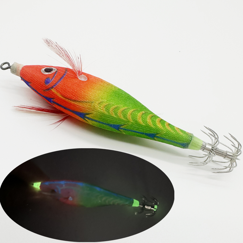 Squid Hook8.5cm Rush Egi Jig Baits WOOD Shrimp Lur... – Grandado