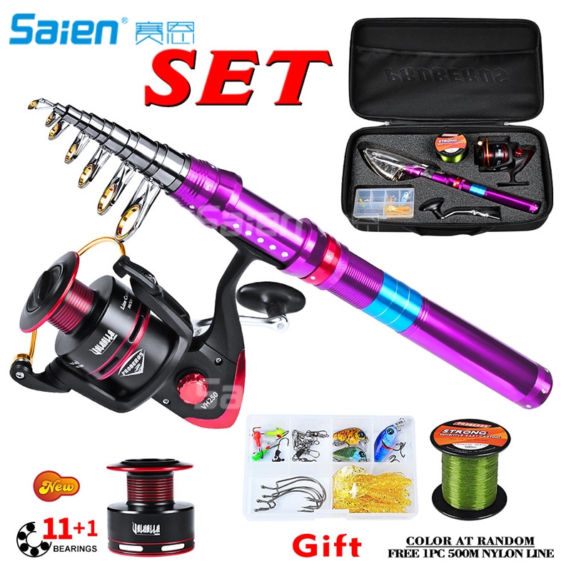 Telescopic Fishing Rod and Reel Combos with Full K... – Vicedeal