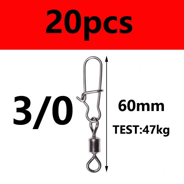 30/20pcs Saltwater Fishing Connector Rolling Swive... – Grandado