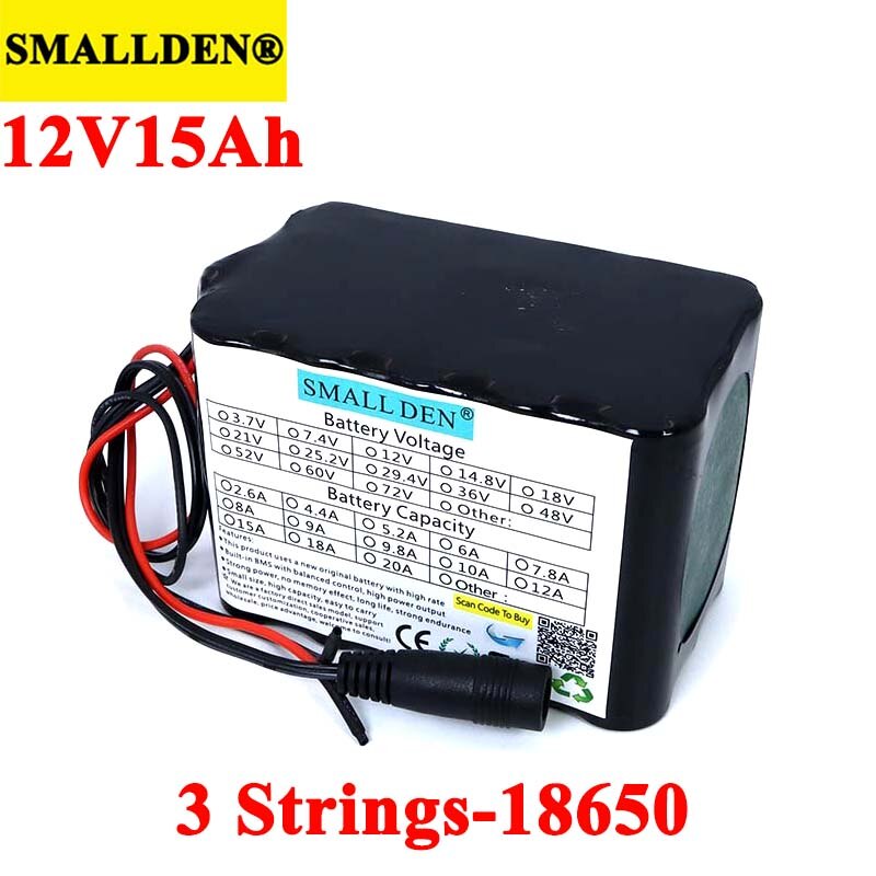 12V 15ah 18650 lithium Rechargeable battery 11.1V ... – Grandado