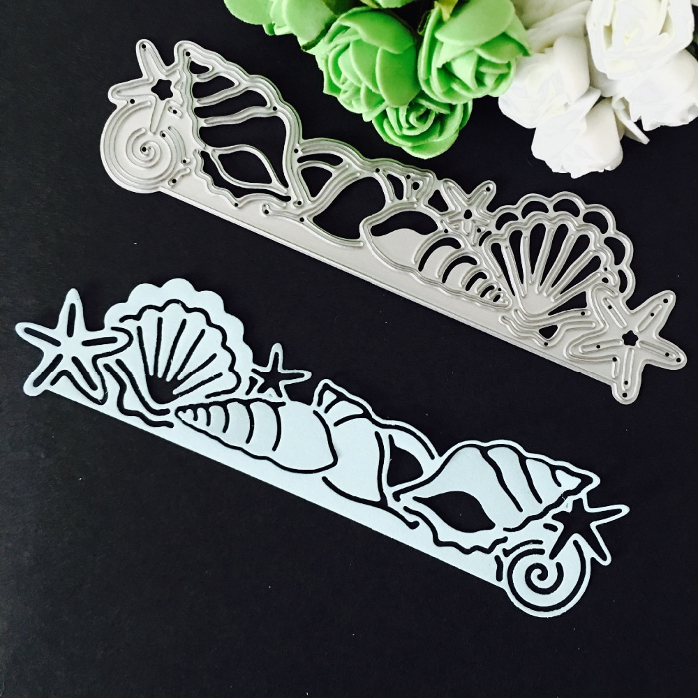 Metal cutting dies sea world fish shell borderline... – Grandado